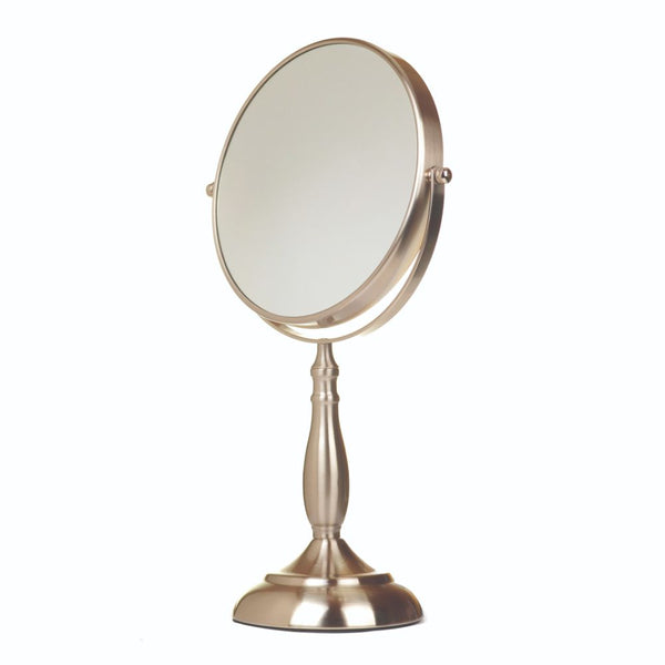 Danielle Satin Nickel Vanity Mirror - LUCY MAKEUP STORE MALTA